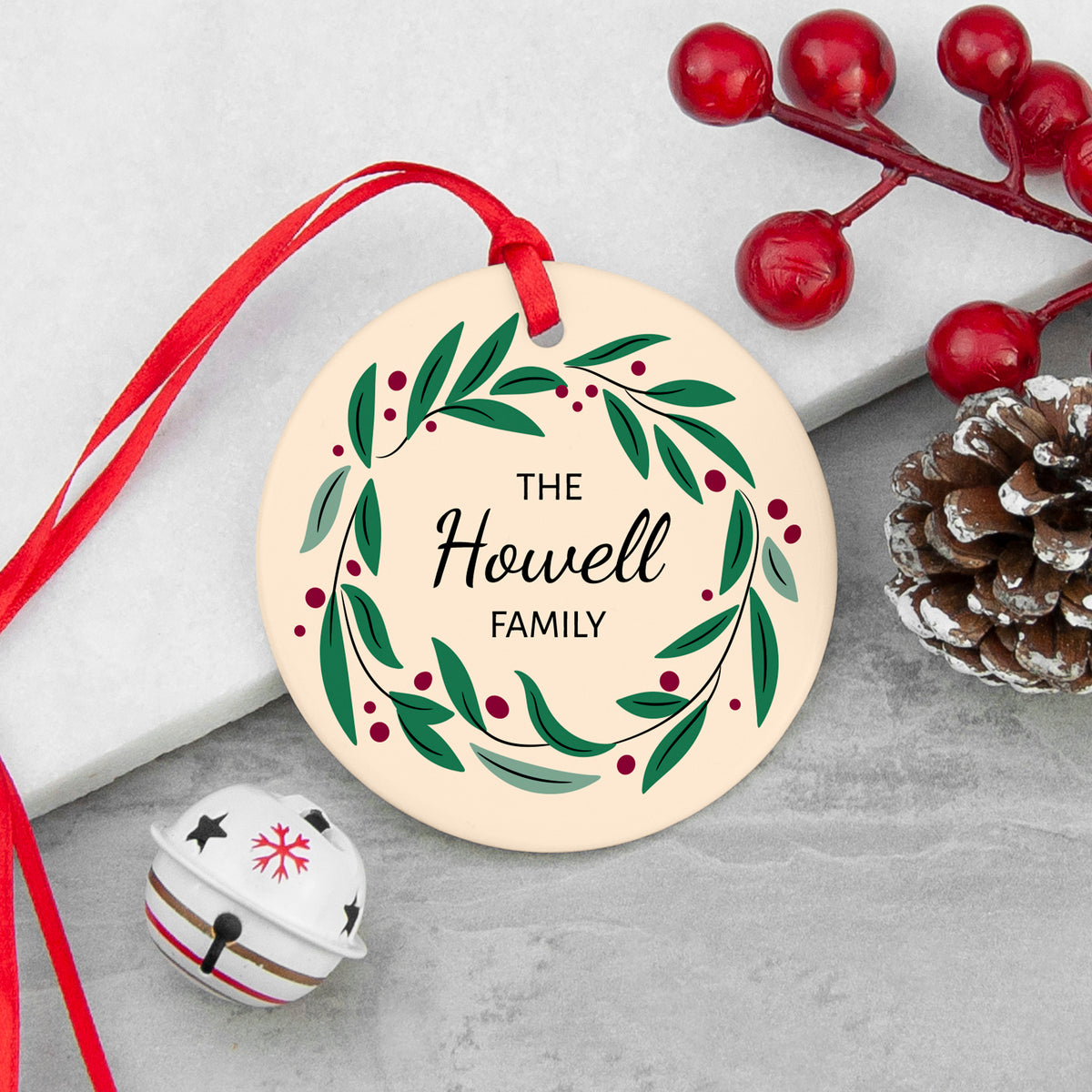 Personalised Family Wreath Christmas Decoration | Gifts for Families ...