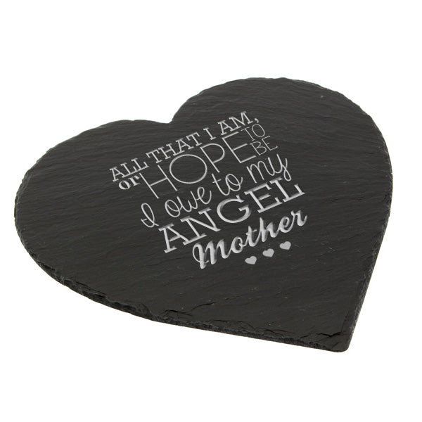 Personalised Angel Mother Slate Heart Keepsake | Gifts for Mums | Treat ...