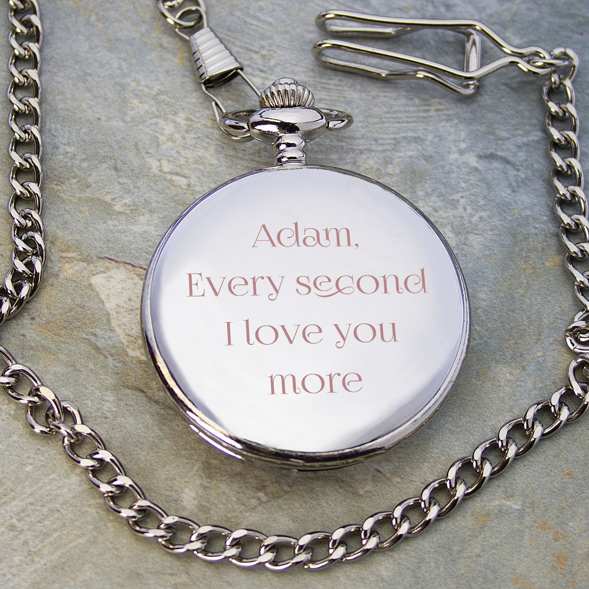 Personalised Silver Plated Message Pocket Watch | Treat Republic