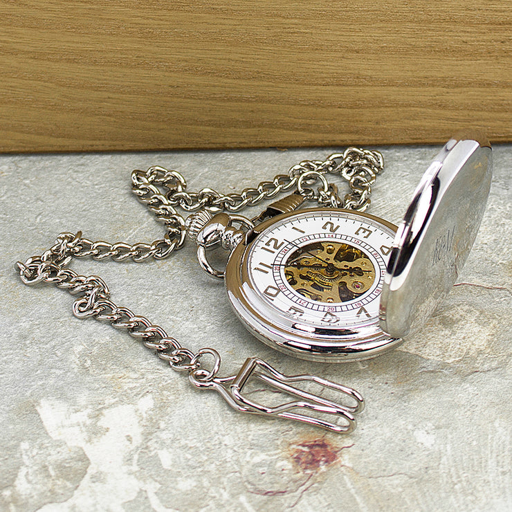 Personalised Silver Plated Message Pocket Watch | Treat Republic