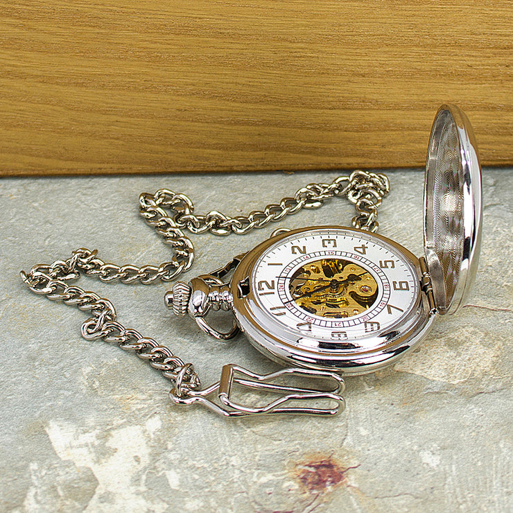 Personalised Silver Plated Message Pocket Watch | Treat Republic