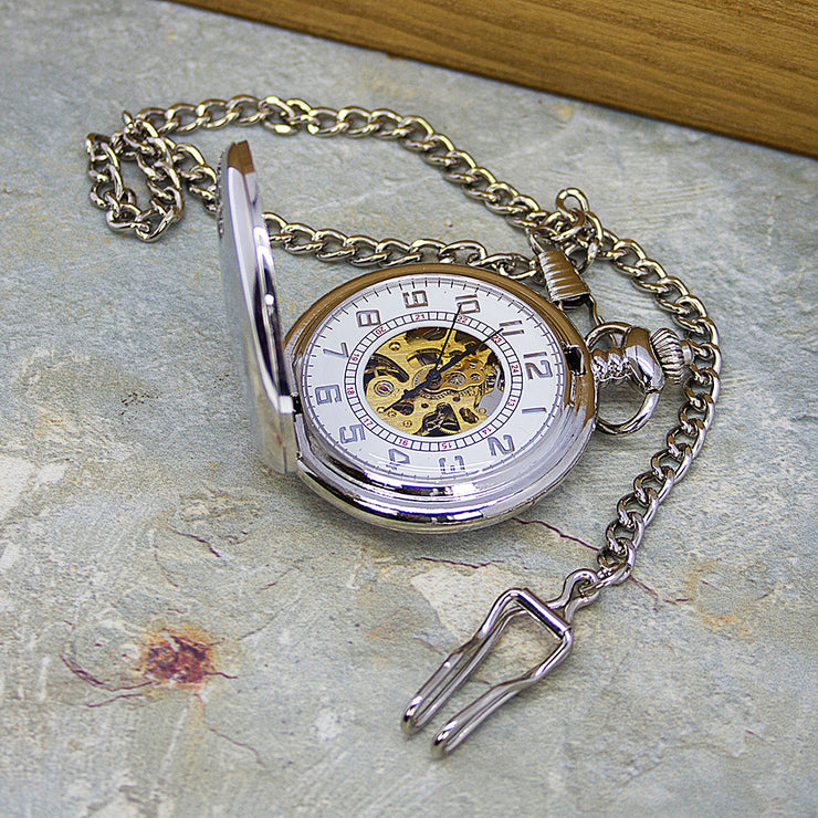 Personalised Silver Plated Message Pocket Watch | Treat Republic