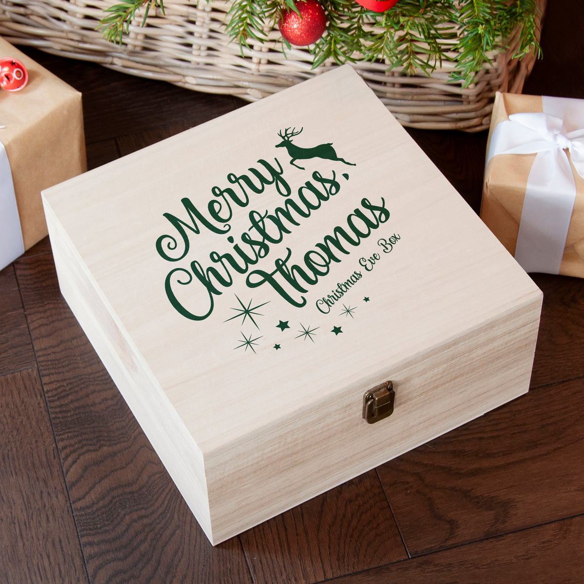 Personalised Rudolf Christmas Eve Box | Christmas Decorations | Treat ...