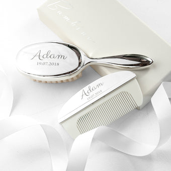 Personalised Silver Baby Brush And Comb Set | Gifts for Kids | Treat ...
