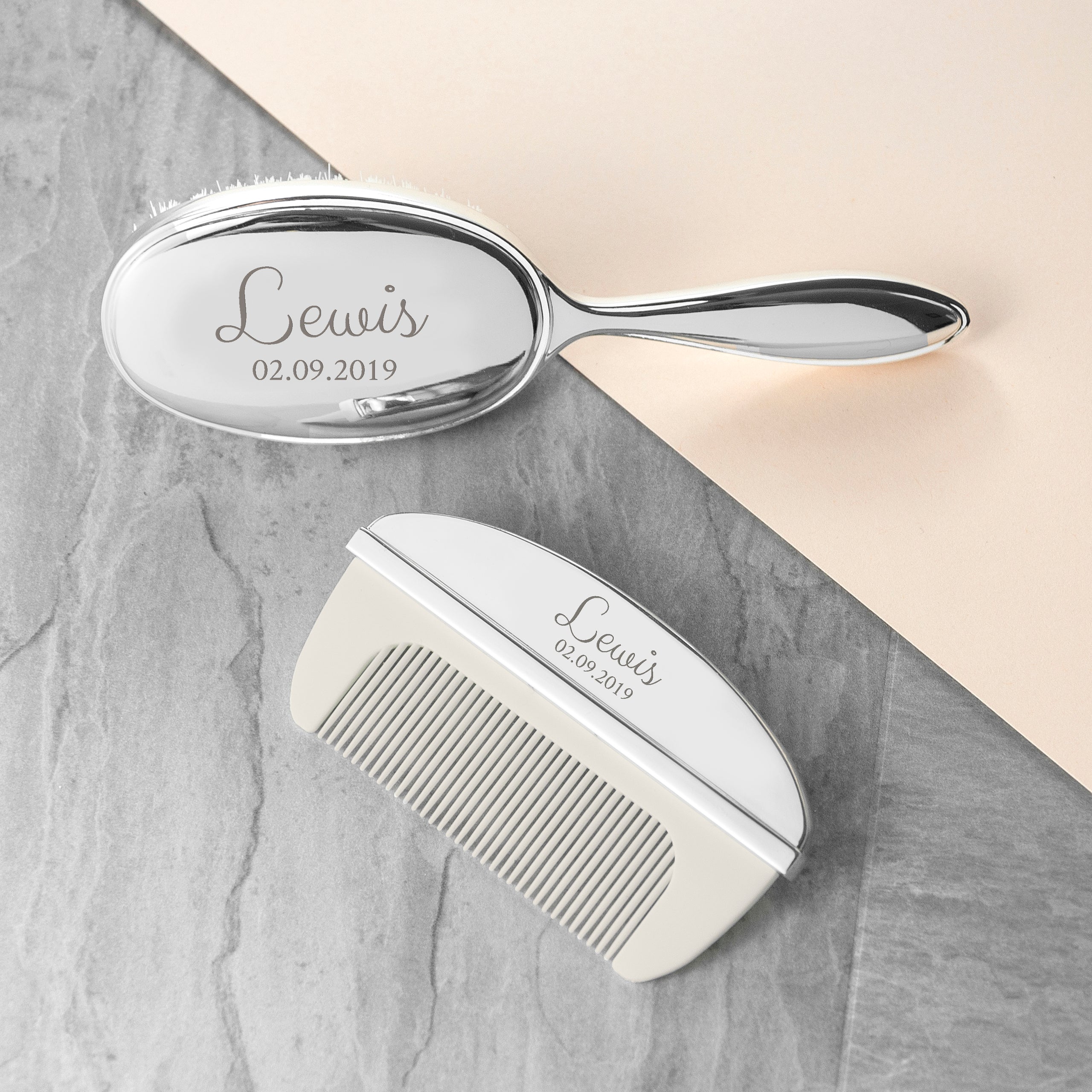 Personalised Silver Baby Brush And Comb Set | Gifts for Kids | Treat ...