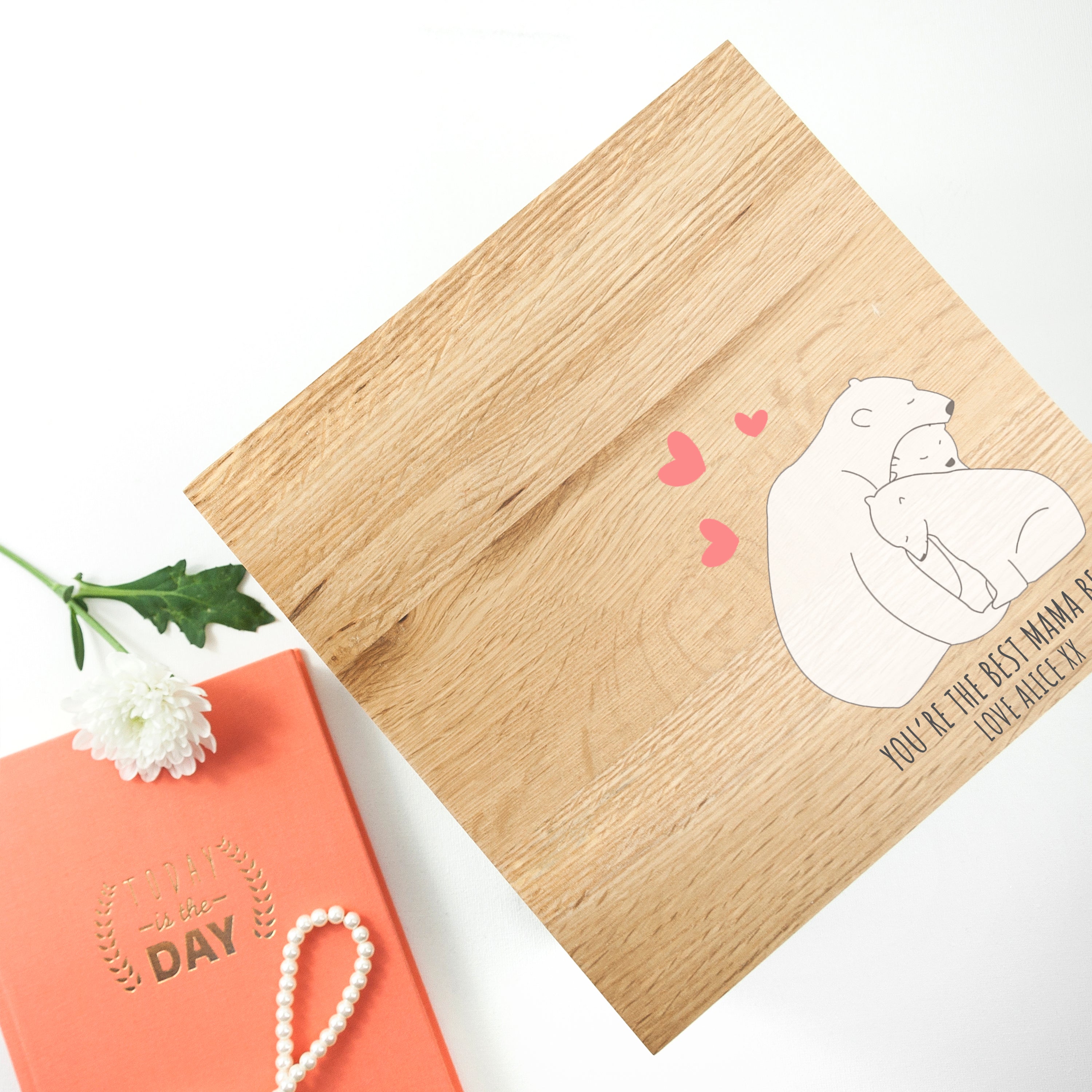 Personalised Mama Bear Large Oak Photo Keepsake Box | Treat Republic