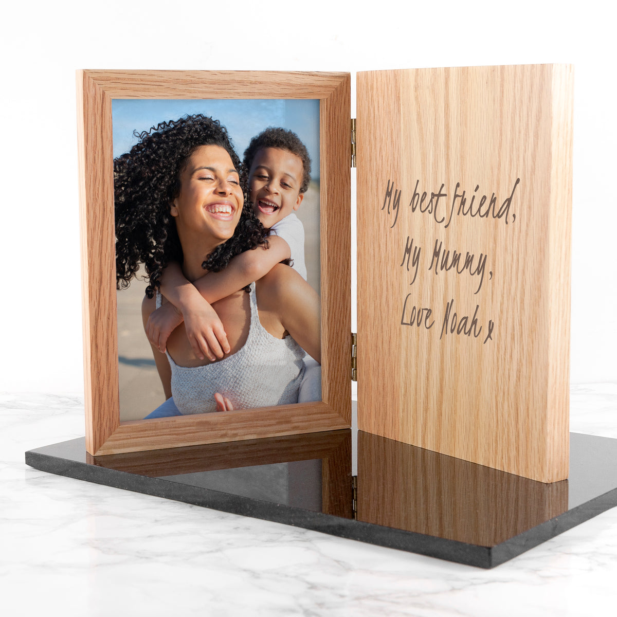 Personalised Oak Book Photo Frame | Treat Republic