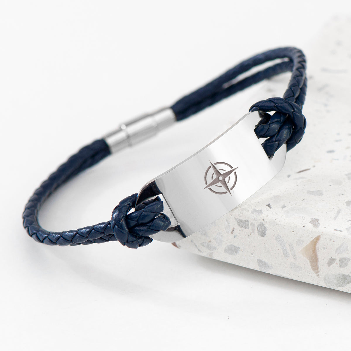 Personalised Men's Travel Compass Statement Leather Bracelet | Gifts ...