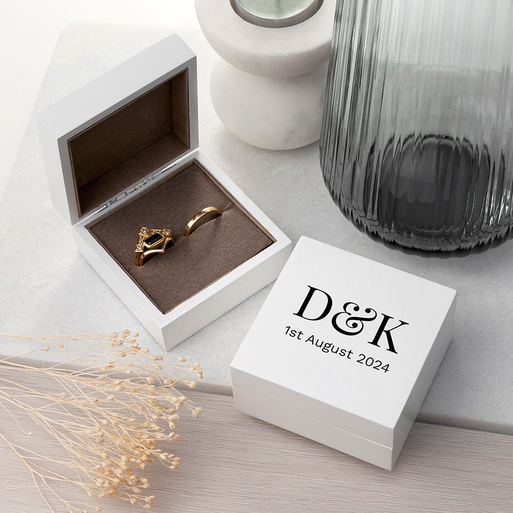 Personalised Couple’s Initials Double Ring Box | Wedding Gifts | Treat ...
