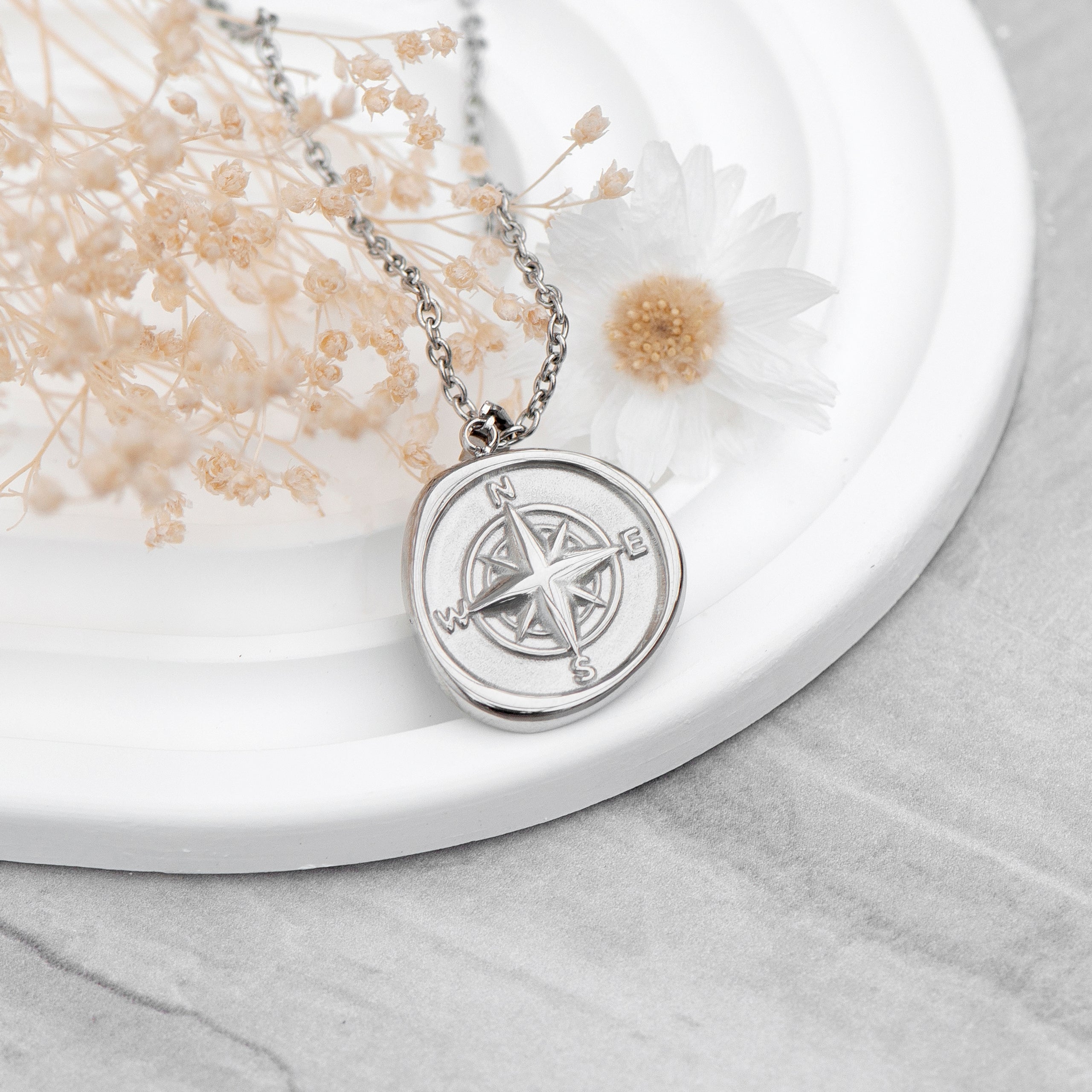 Personalised Compass Amulet Necklace | Gifts for Her | Treat Republic