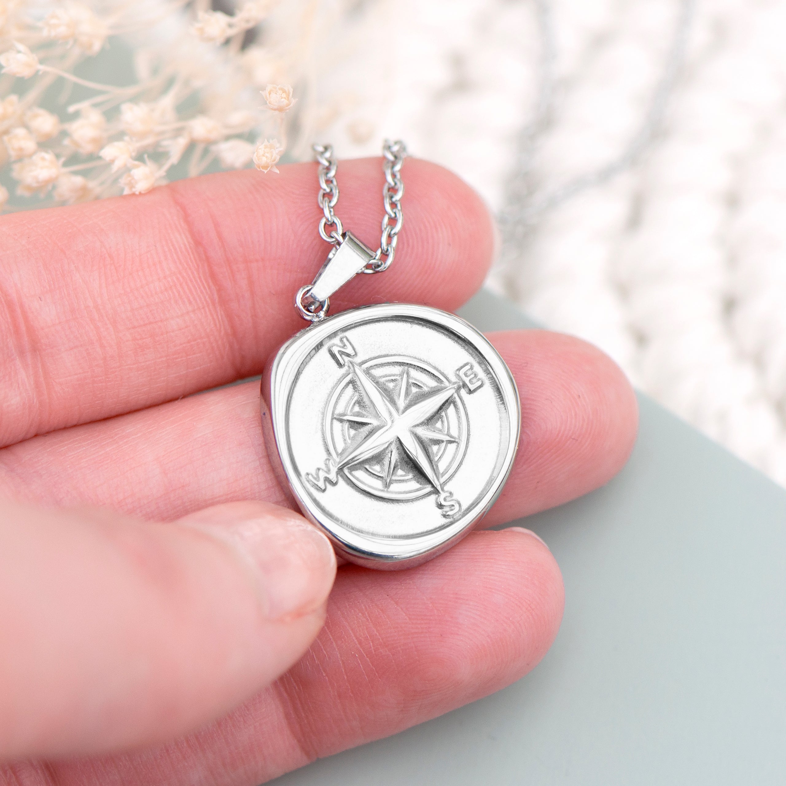 Personalised Compass Amulet Necklace | Gifts for Her | Treat Republic
