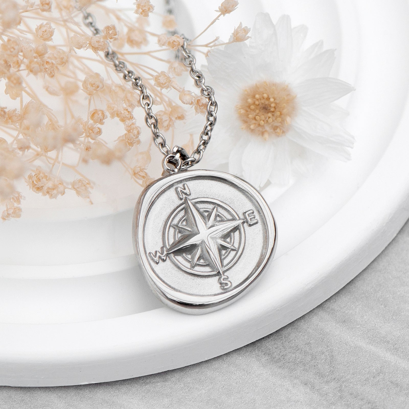Personalised Compass Amulet Necklace | Gifts for Her | Treat Republic