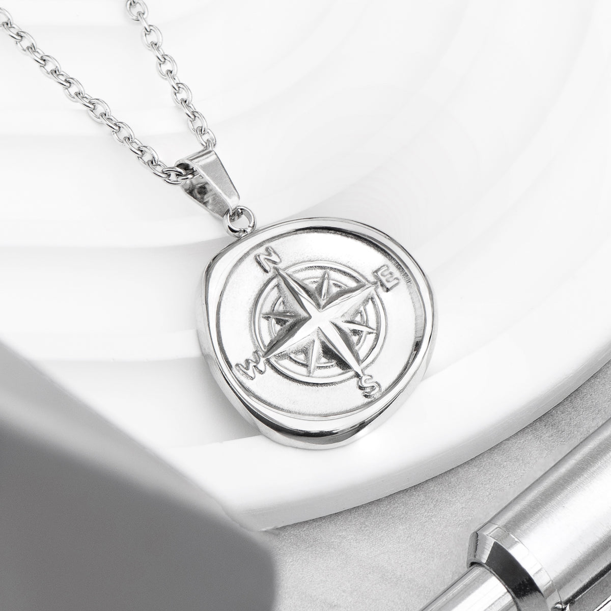 Personalised Men's Compass Amulet Necklace | Gifts for Him | Treat Republic