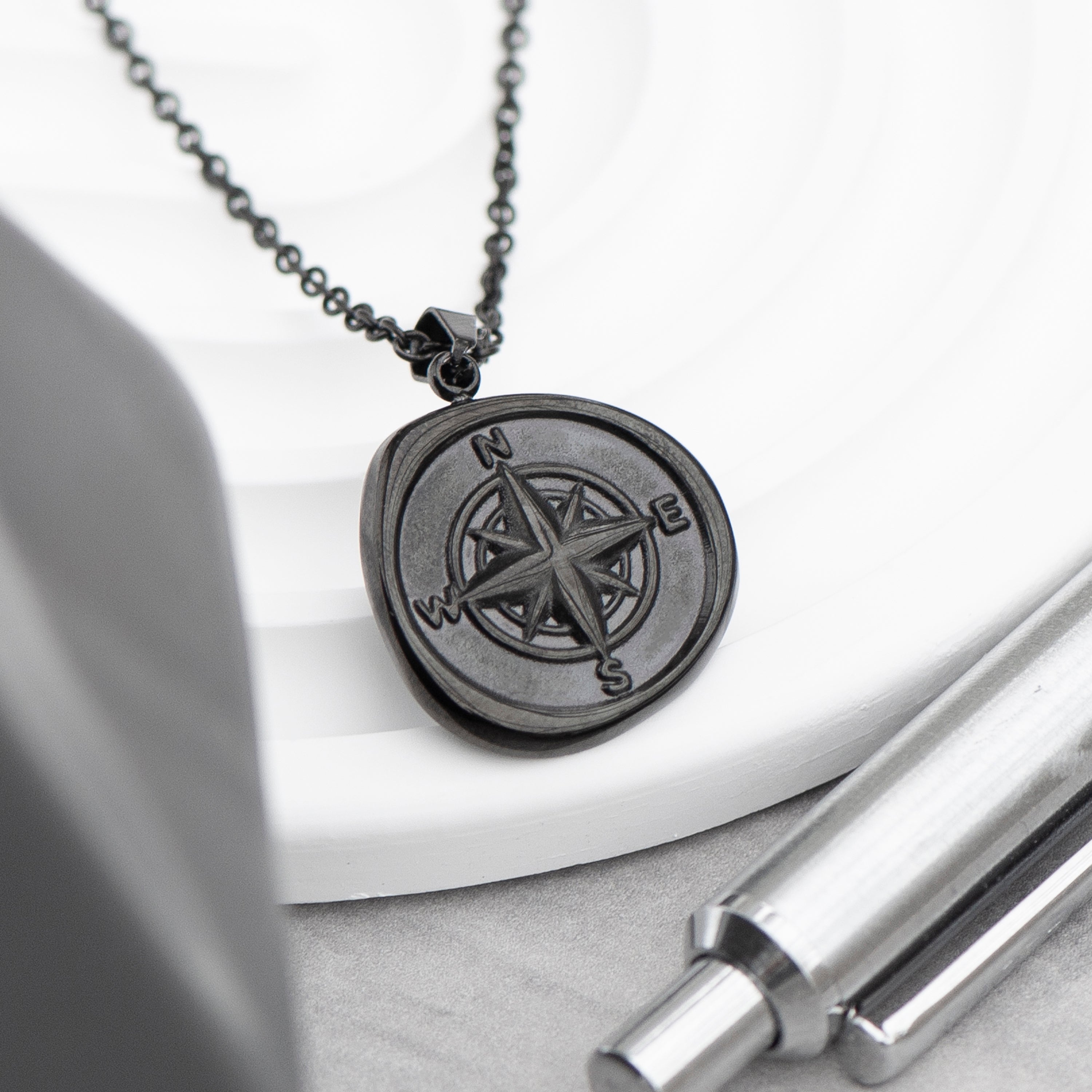 Personalised Men's Compass Amulet Necklace | Gifts for Him | Treat Republic