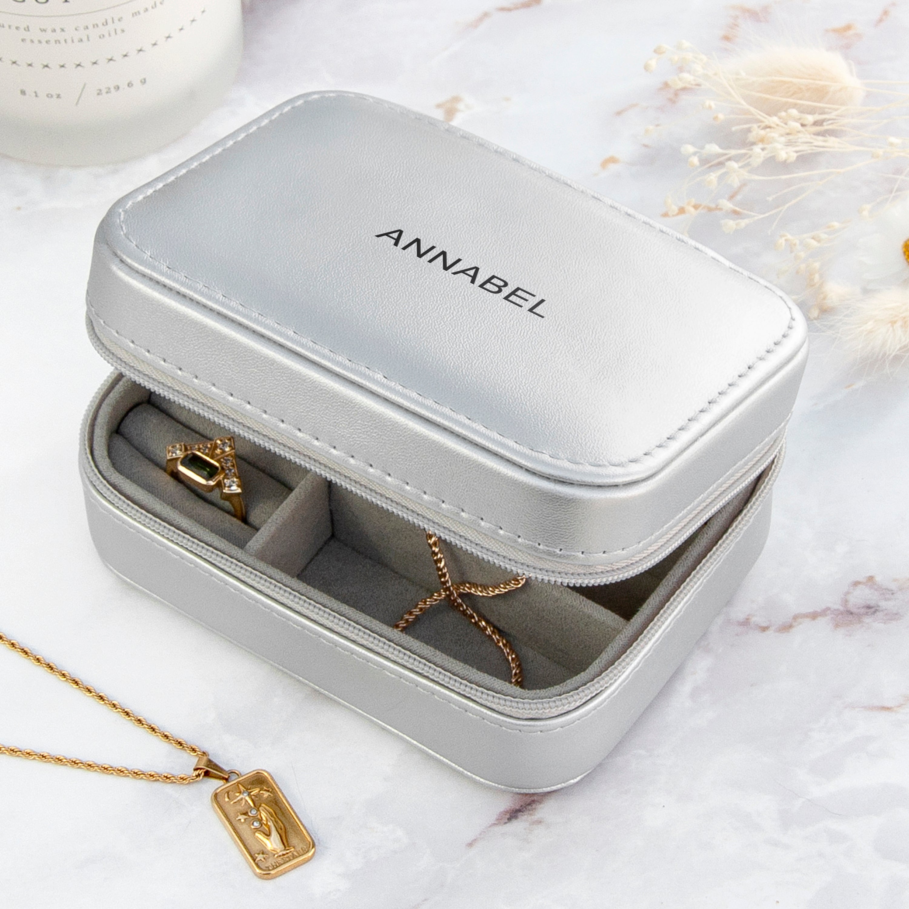 Personalised Bold Message Silver Jewellery Case | Gifts for Her | Treat ...