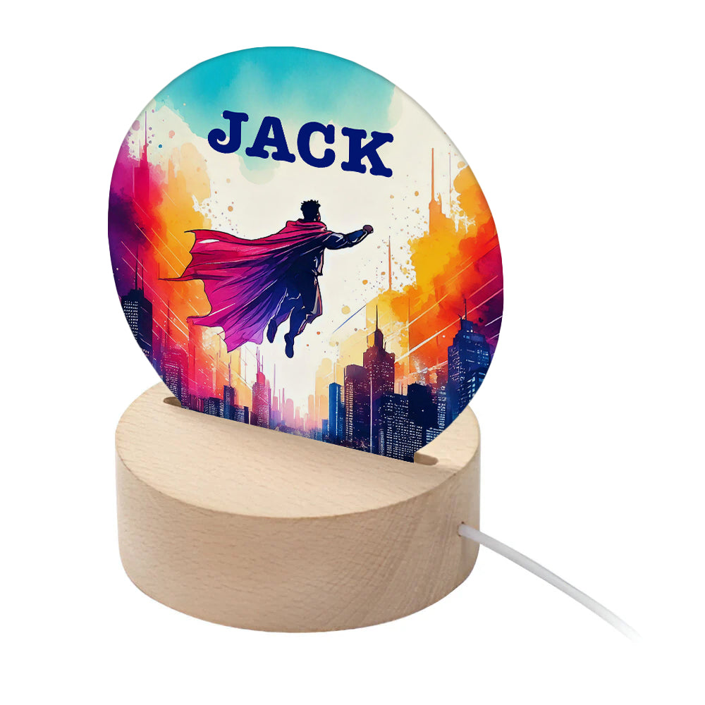 Personalised Kid's Superhero LED Night Light | Gifts for Babies | Treat ...