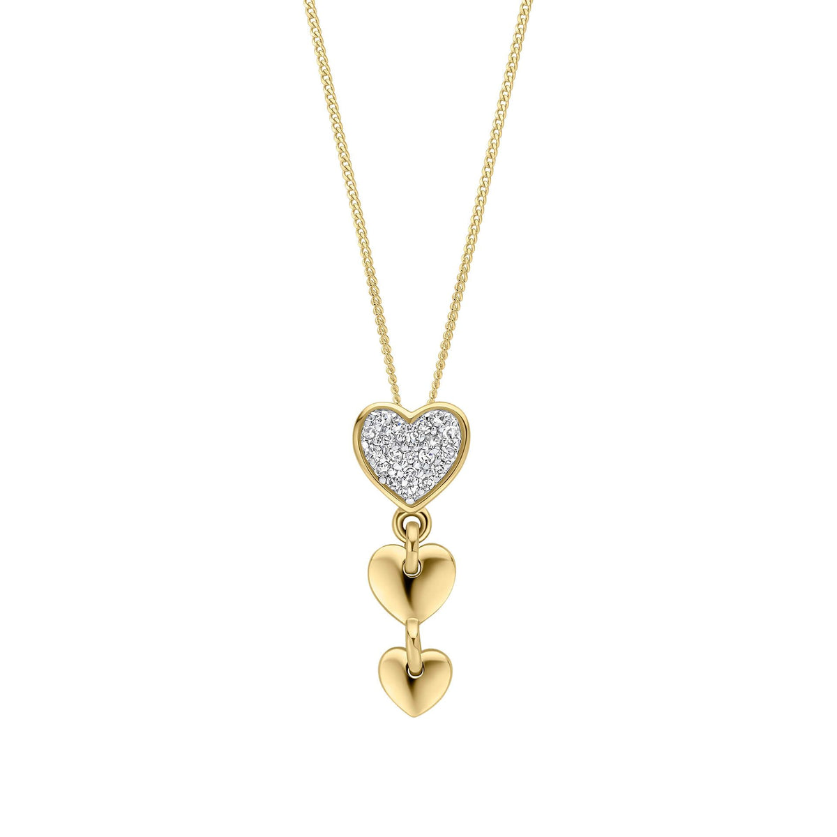 Luxury 9ct Gold Heart Pendant Necklace with Sparkling Diamonds | Treat ...