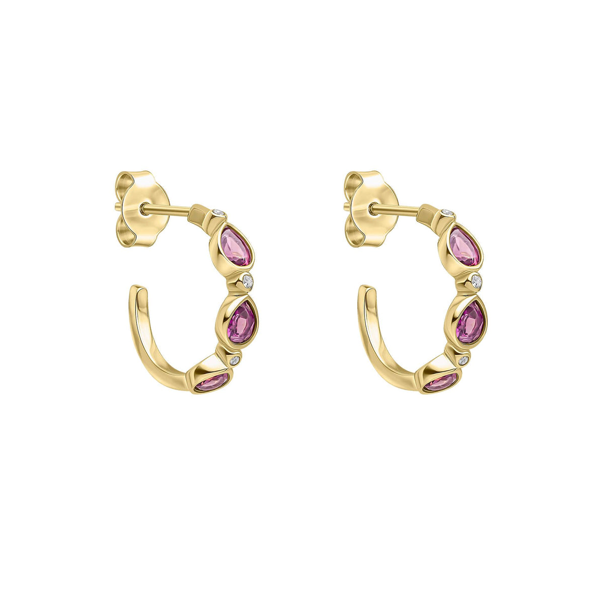 Sterling Silver Semi Precious Stone and Crystal Hoop Earrings | Treat ...
