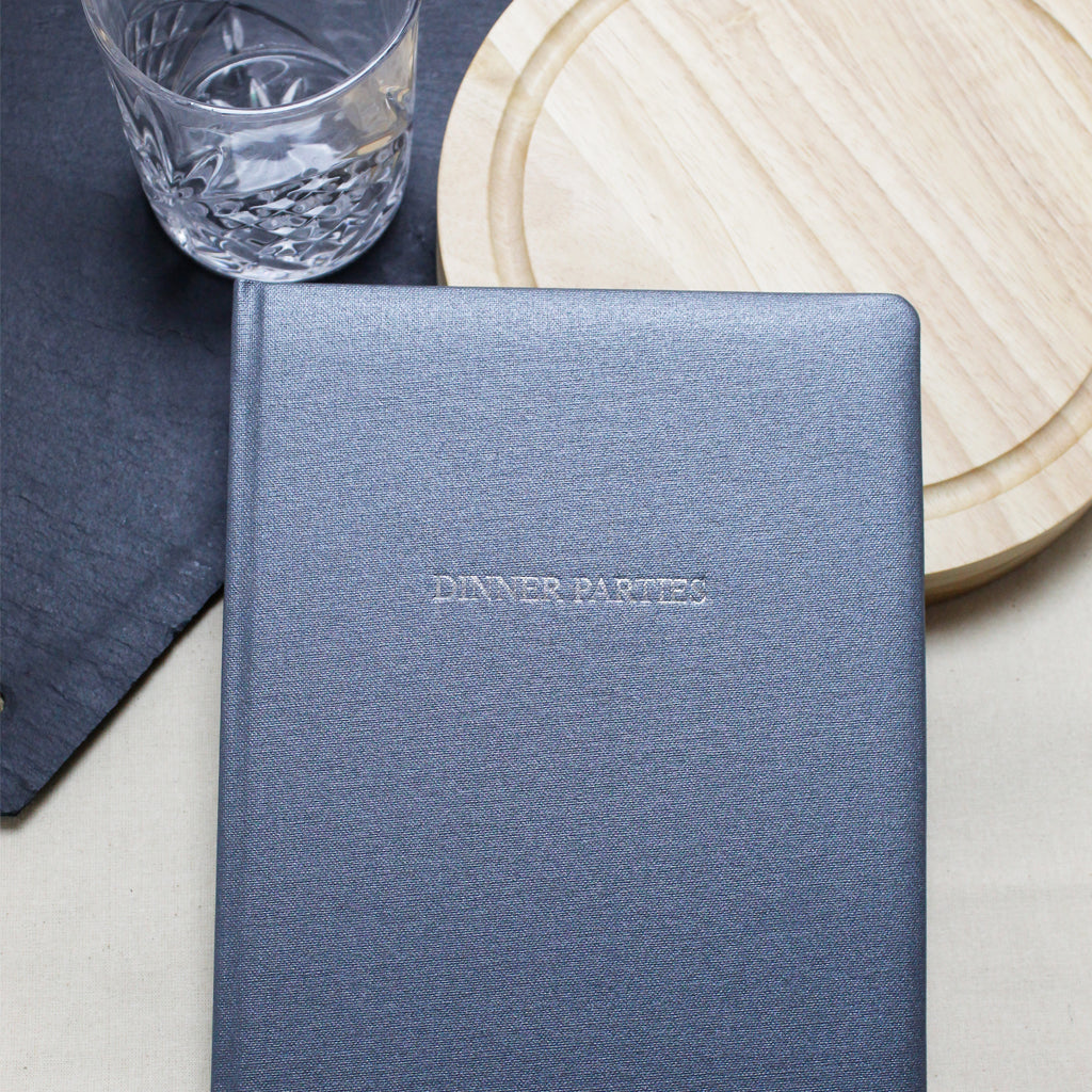 Personalised Hand Bound Buckram Dinner Party Book | Treat Republic