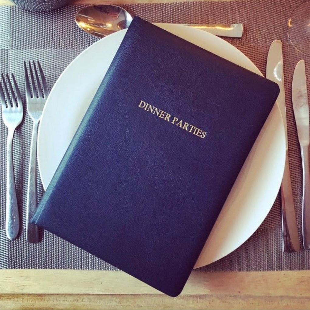 Personalised Luxury Leather Dinner Party Book | Treat Republic