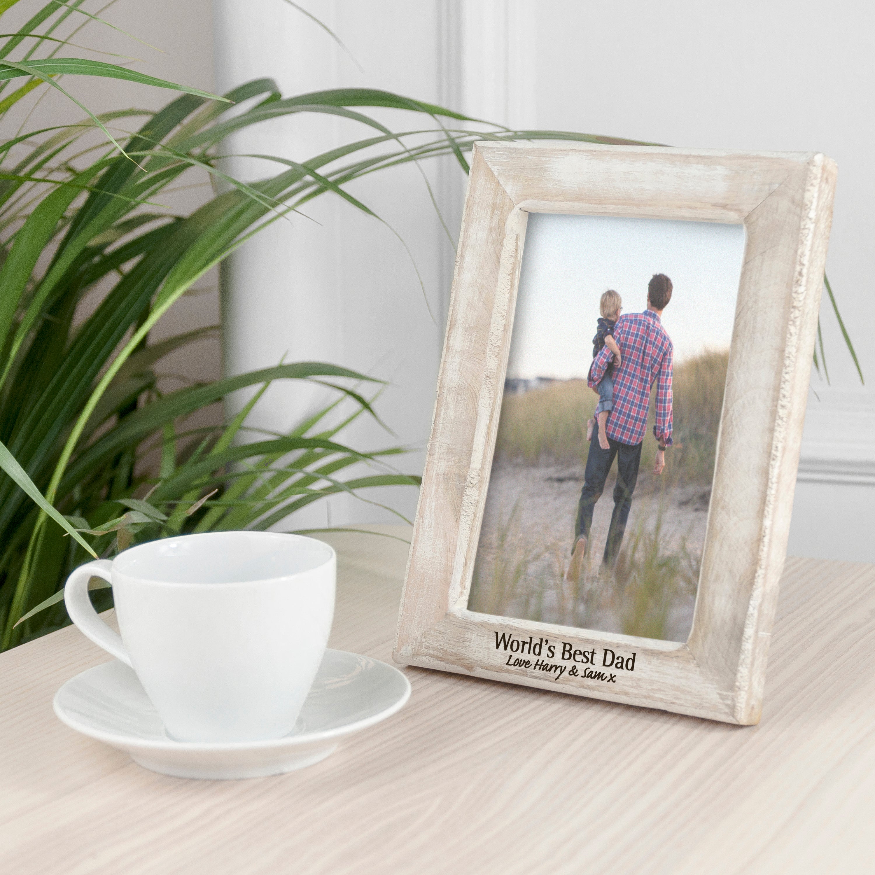 Personalised Photo Frame with White Wood Effect | Treat Republic
