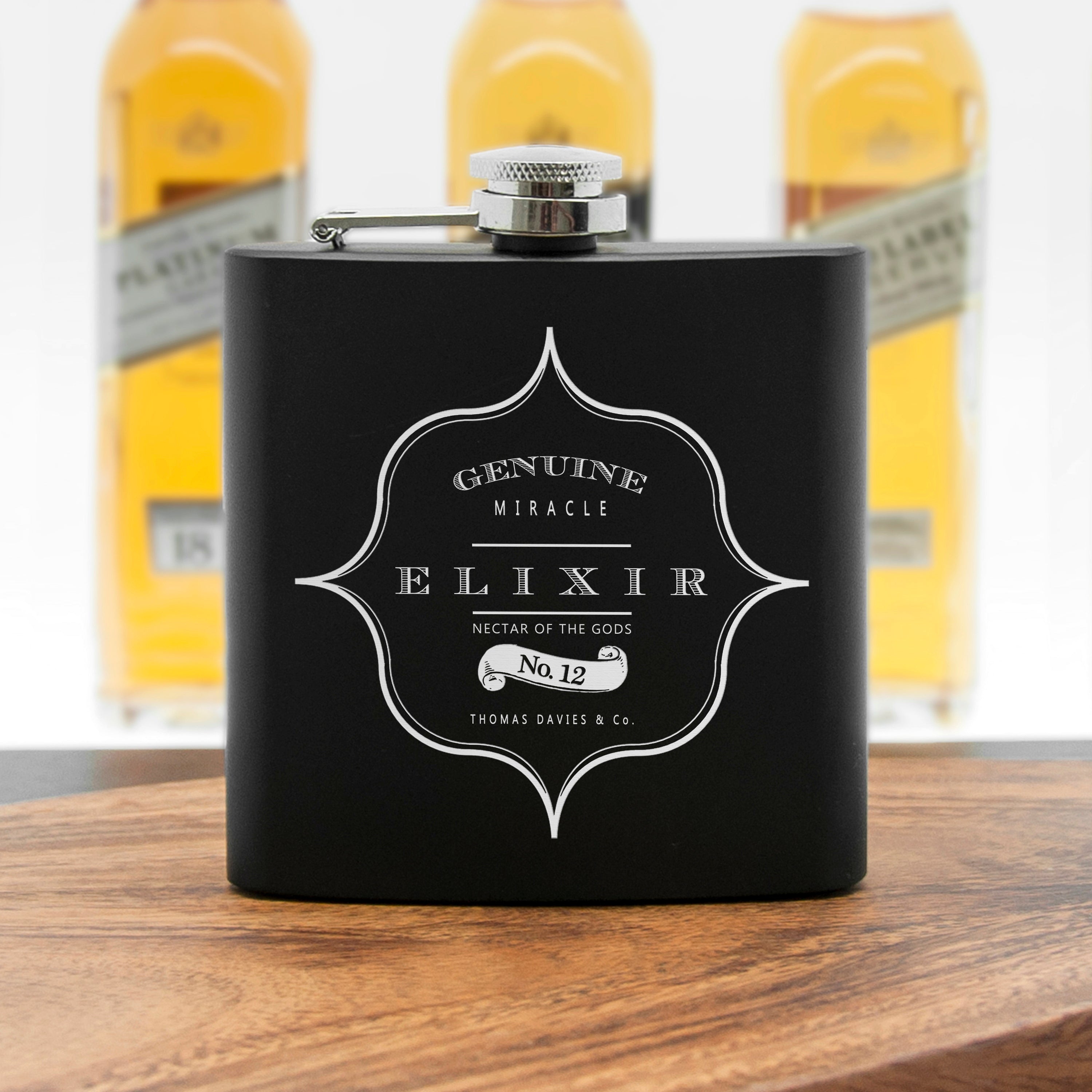 Personalised Elixir Vintage Hip Flask | Treat Republic