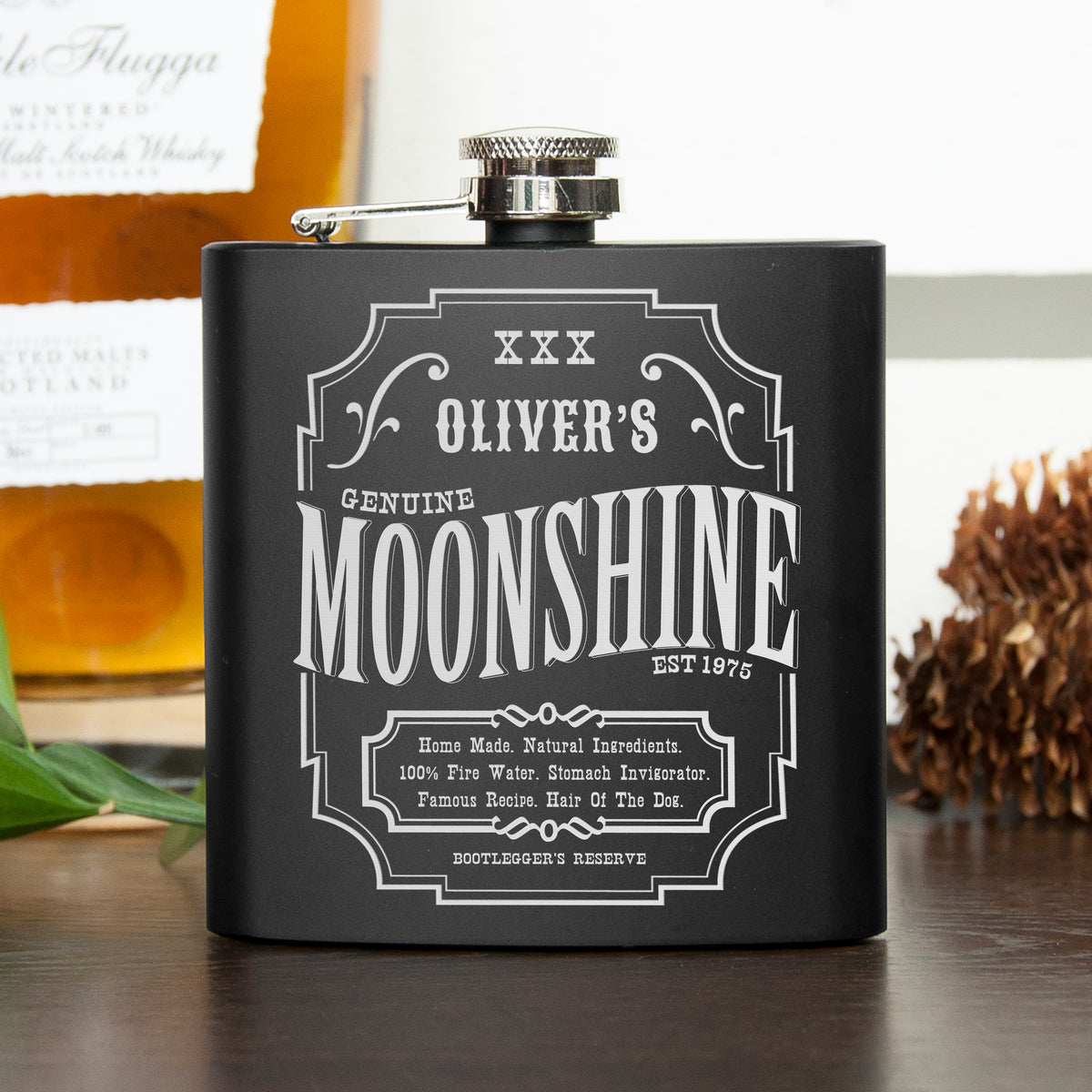 Personalised Vintage Moonshine Hip Flask | Gifts for Him | Treat Republic