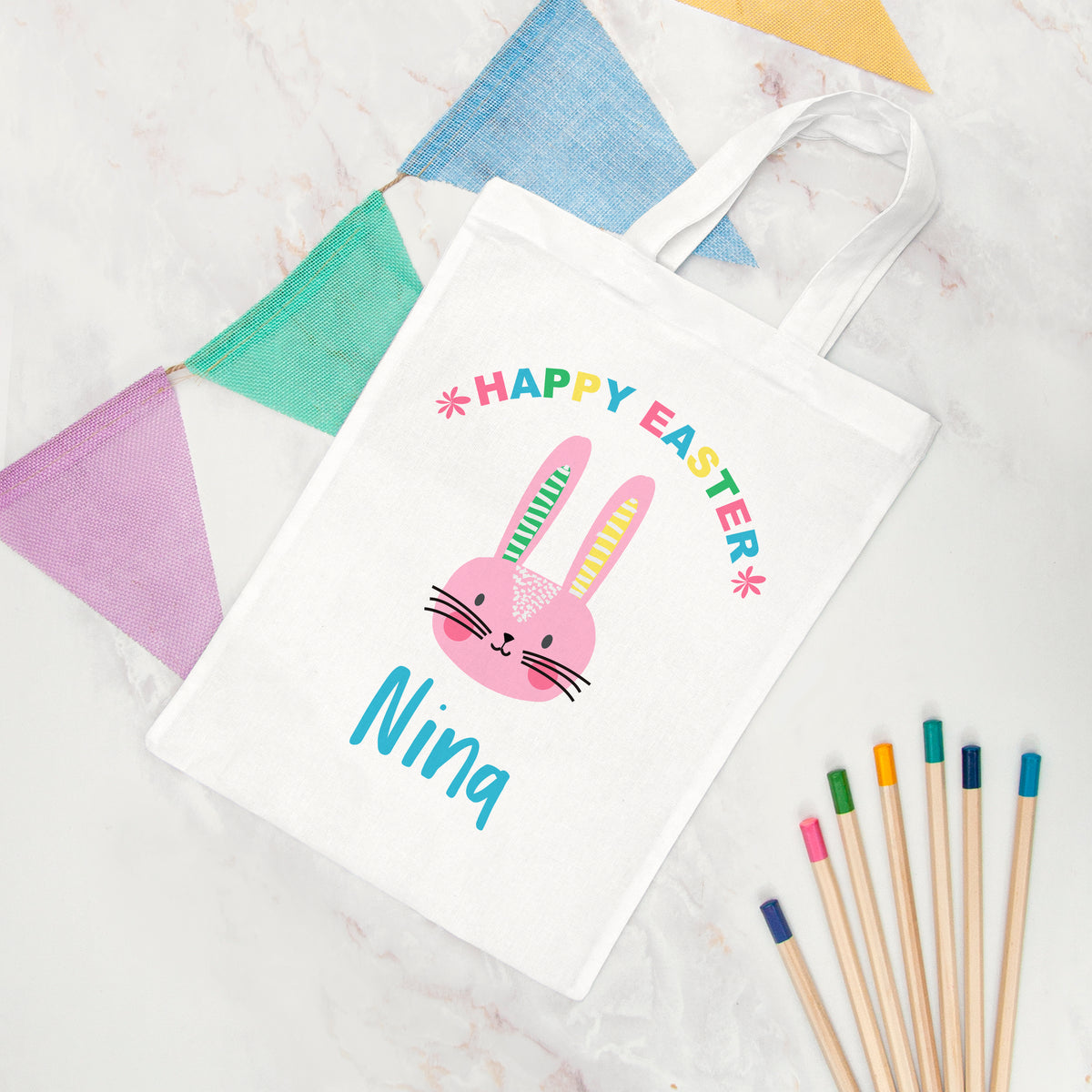 Personalised Rabbit Easter Egg Hunt Bag | Easter Gifts | Treat Republic