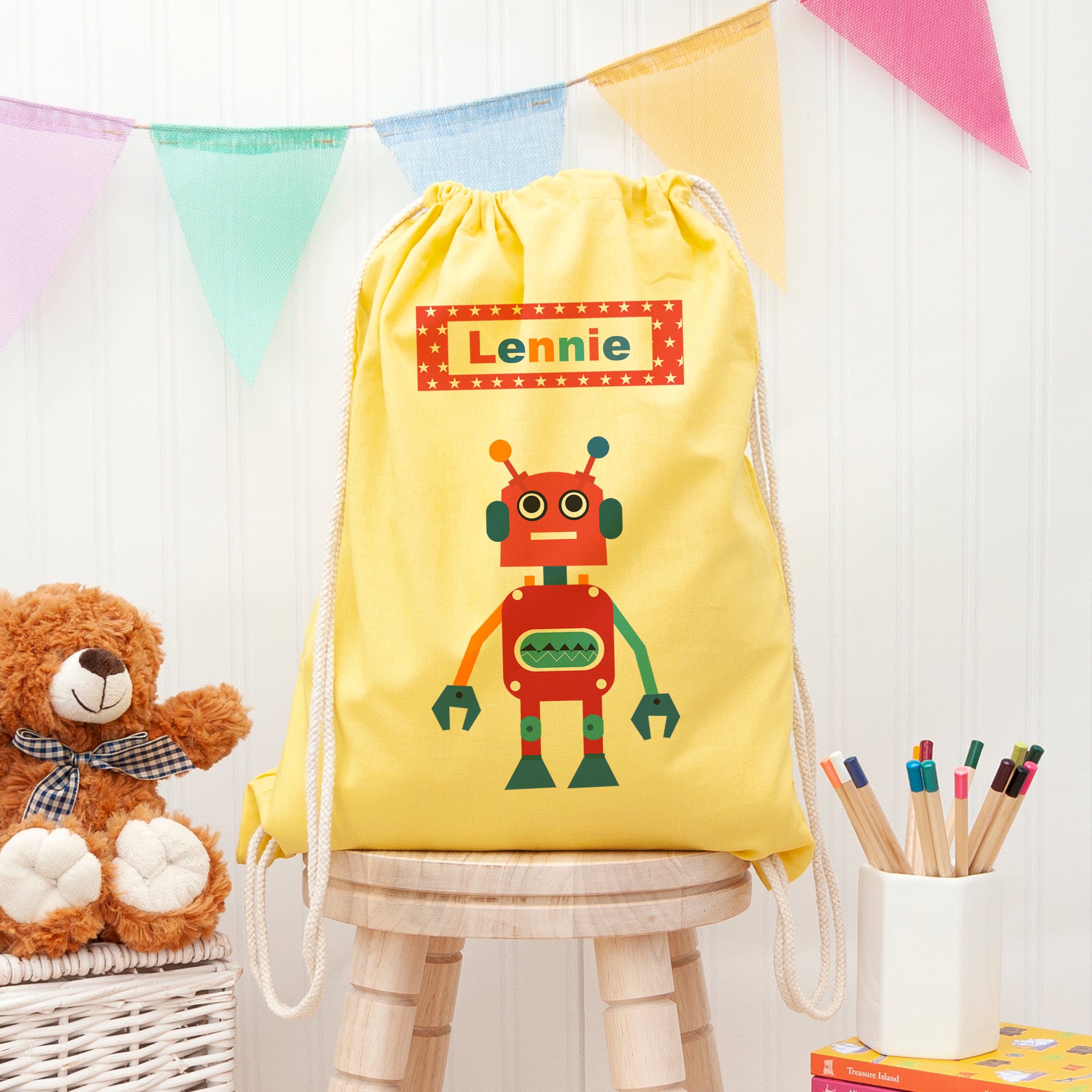 Personalised Boy's Robot PE Kit Bag | Gifts for Him | Treat Republic