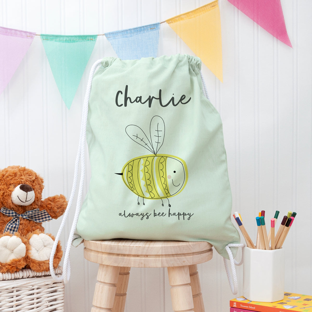 Personalised Kid's Buzzing Bee Nursery Bag | Children's Gifts | Treat ...