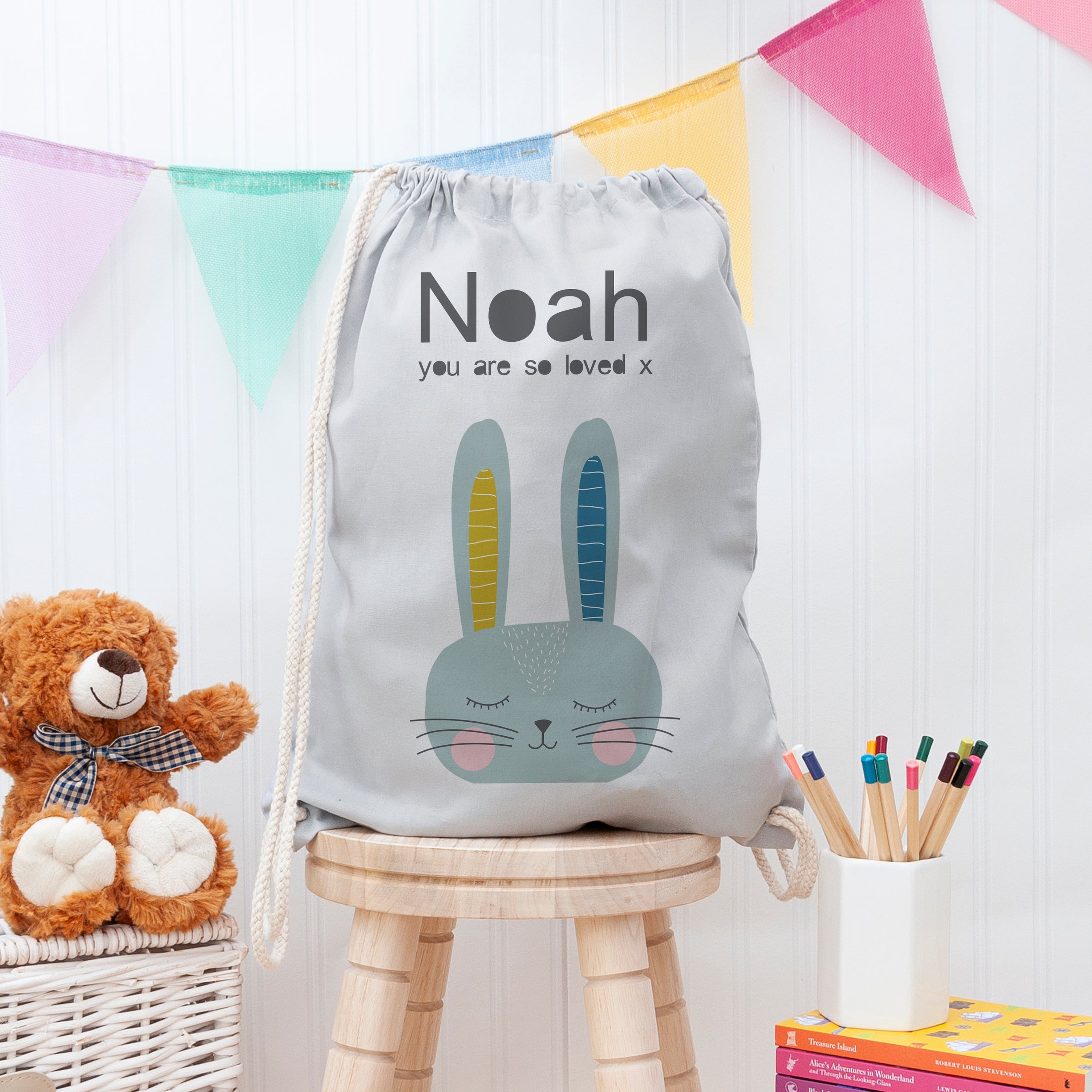 Personalised Kid's Rabbit PE Kit Bag | Children's Gifts | Treat Republic