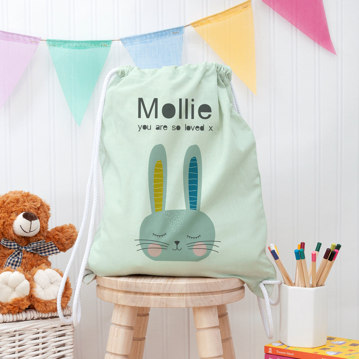 Personalised Kid's Rabbit PE Kit Bag | Children's Gifts | Treat Republic