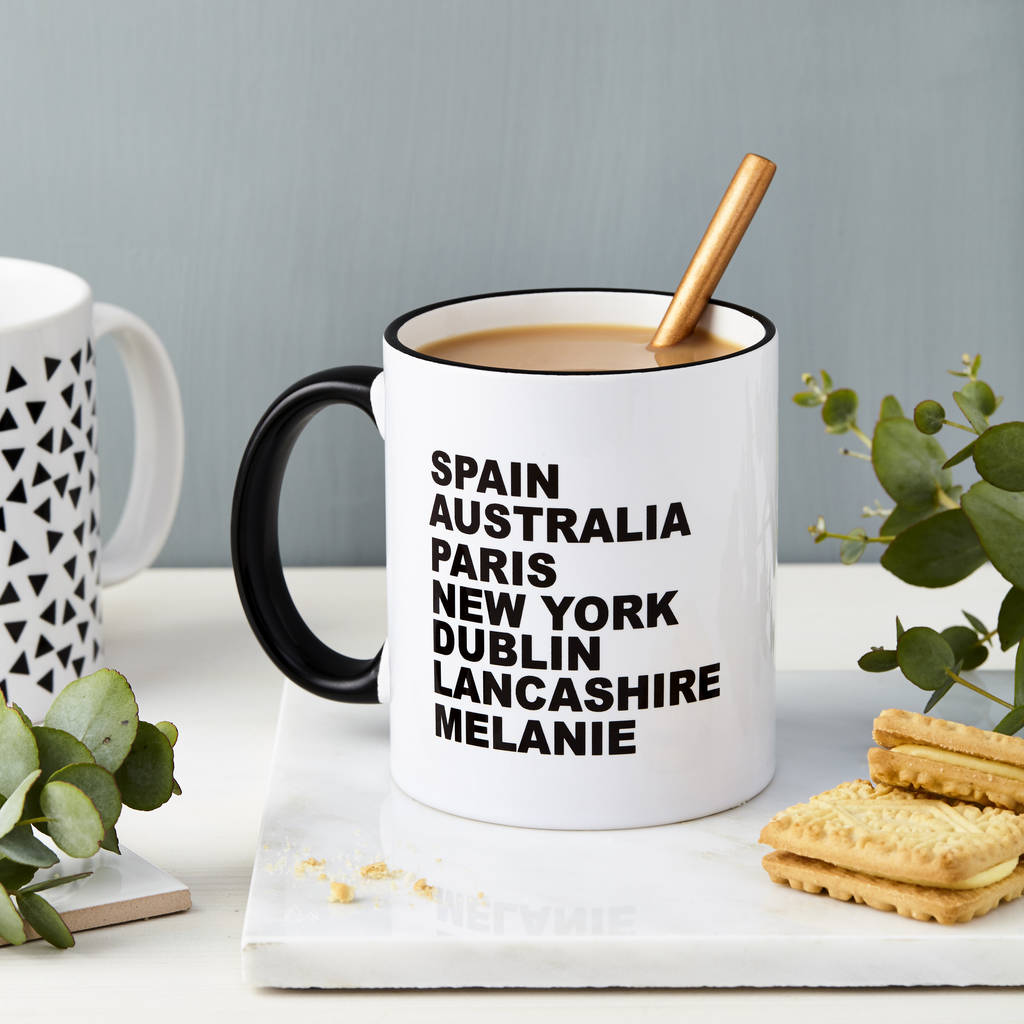 Personalised Favourite Destinations Mug | Drinkware | Treat Republic