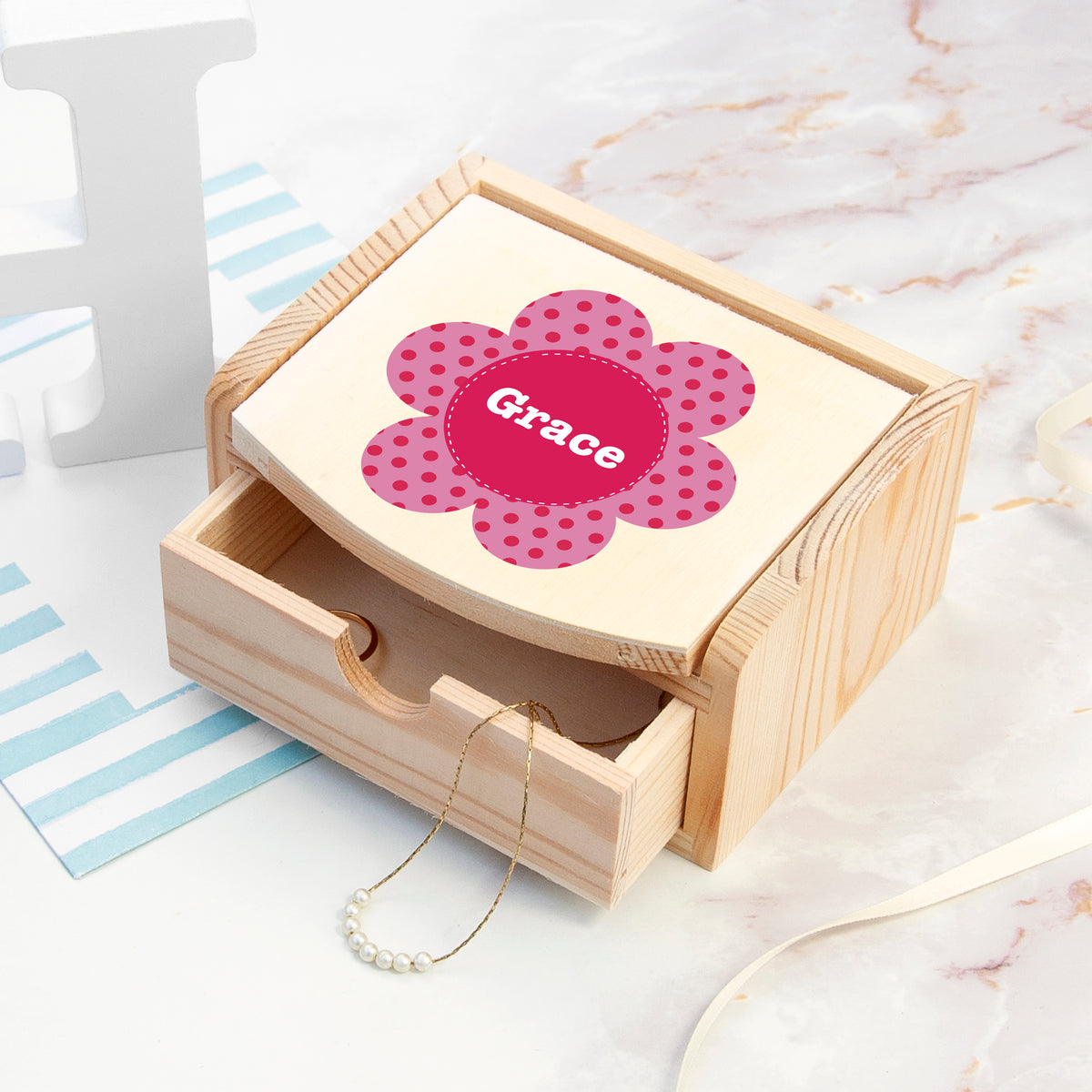Personalised Kid’s Flower Jewellery Box | Children's Gifts | Treat Republic