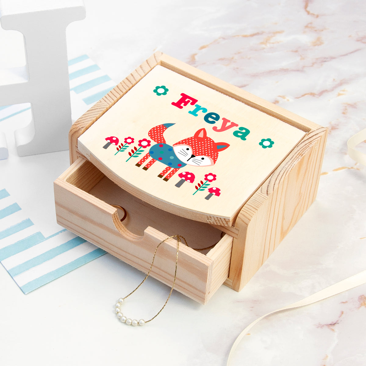 Personalised Kid’s Little Fox Jewellery Box | Children's Gifts | Treat ...