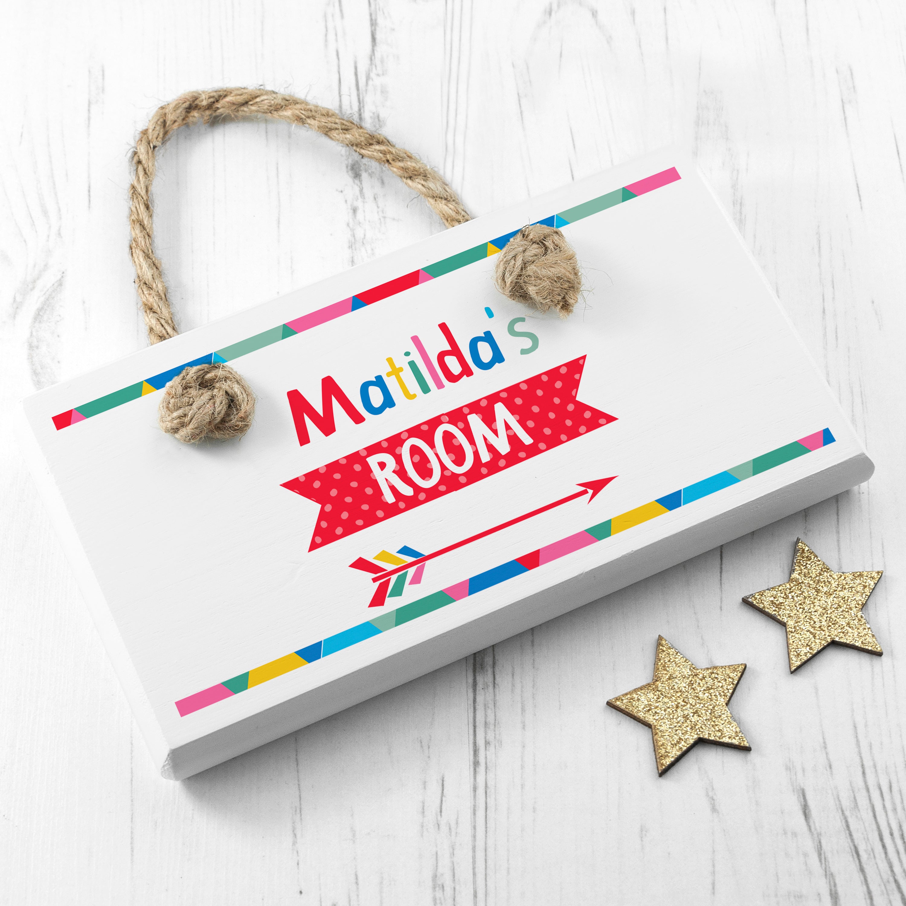 Personalised Kid’s Colourful Wooden Door Sign | Children's Gifts ...