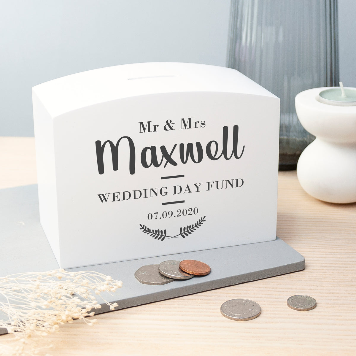 Personalised Wedding Day Money Box | Gifts for Couples | Treat Republic