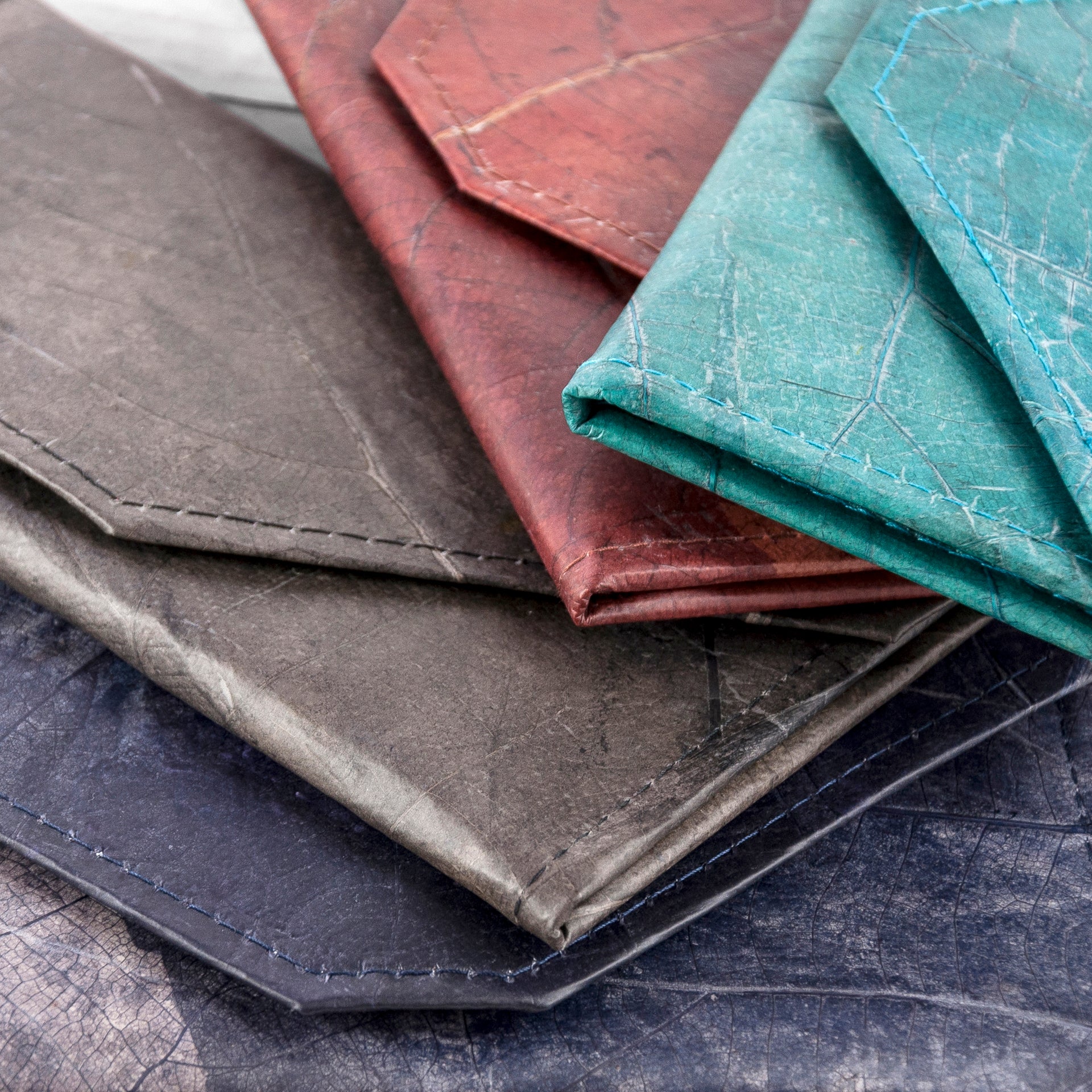 Vegan Leaf Leather Ladies Continental Envelope Wallet | Treat Republic