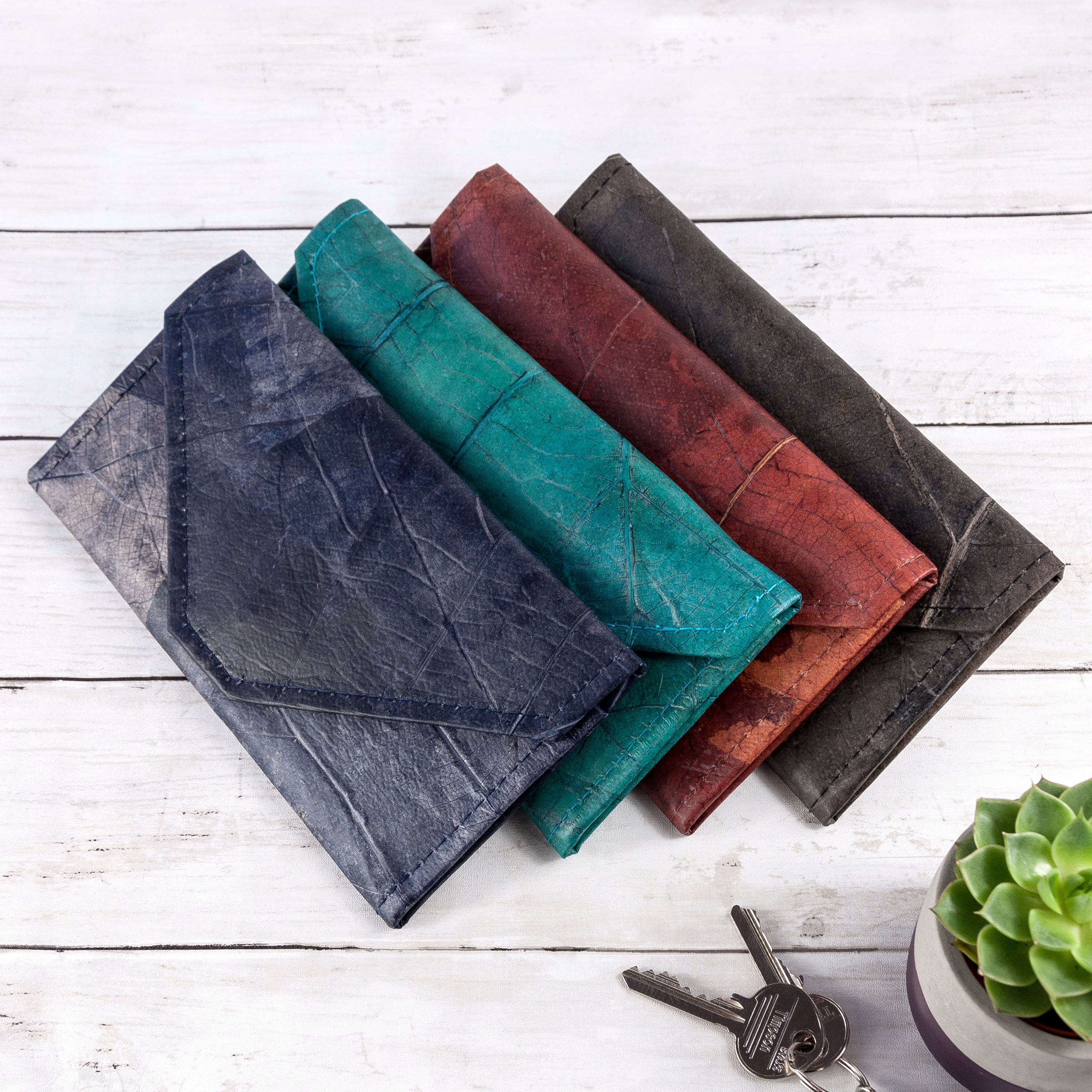 Vegan Leaf Leather Ladies Continental Envelope Wallet | Treat Republic