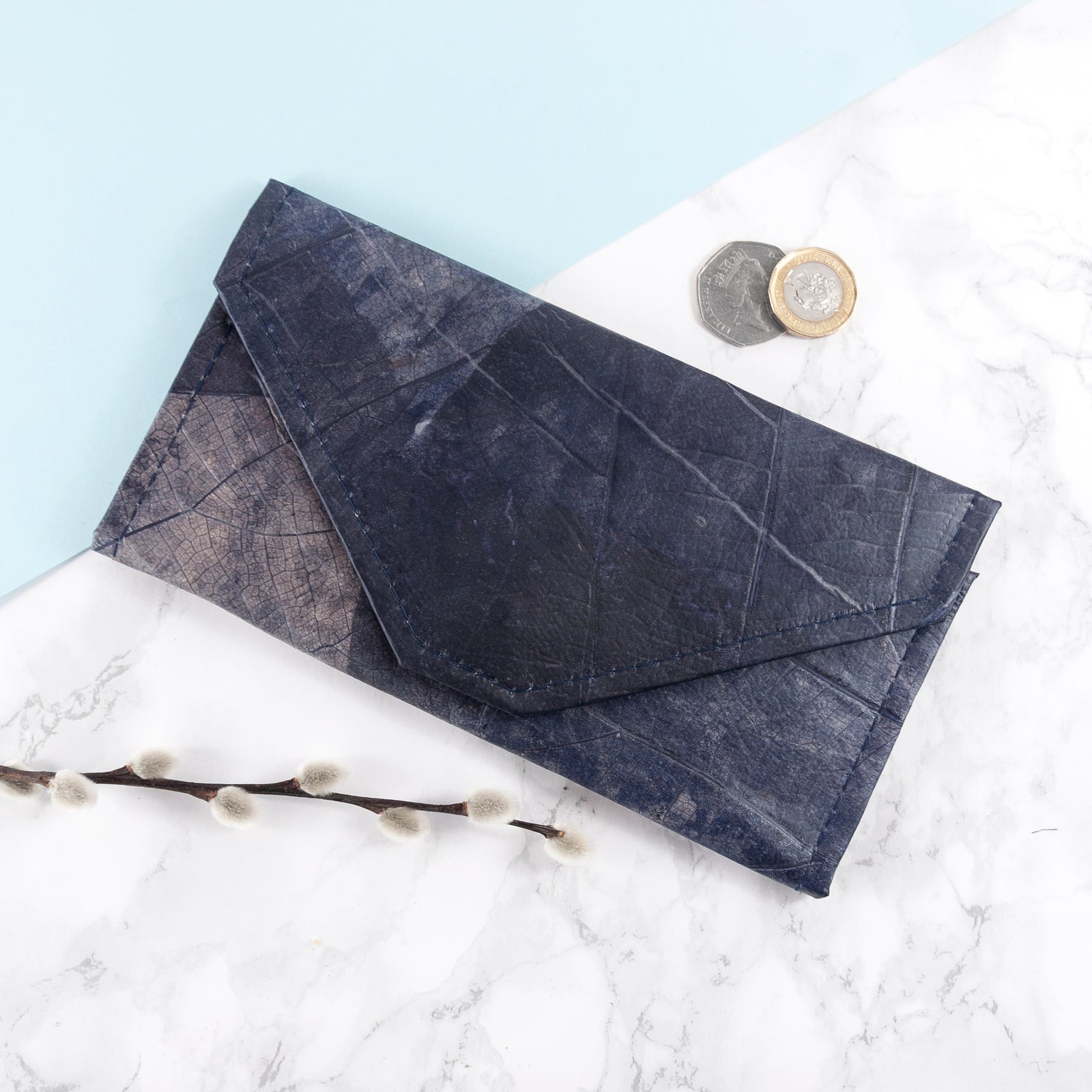 Vegan Leaf Leather Ladies Continental Envelope Wallet | Treat Republic