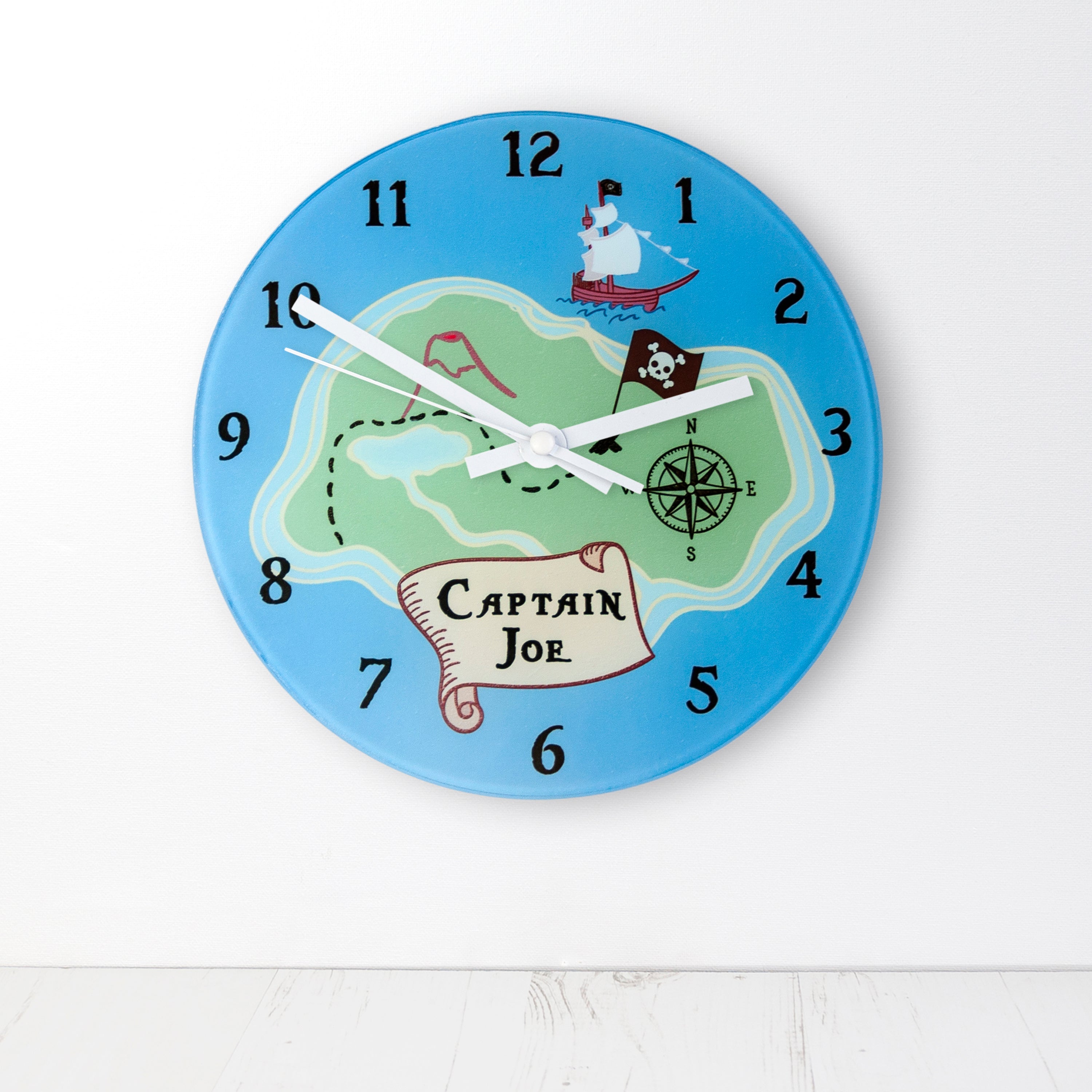 Arrrr! Personalised Pirate Wall Clock | Gifts for Kids | Treat Republic