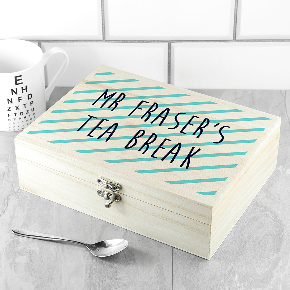 Personalised Teacher's Tea Break Box Stripes | Treat Republic
