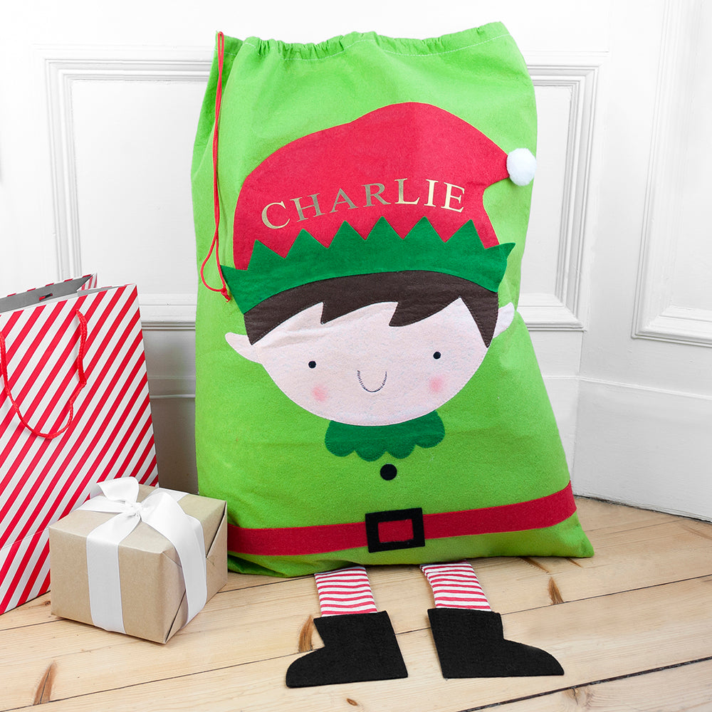 Personalised Christmas Elf Santa Sack – Treat Republic