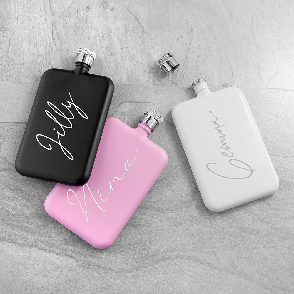 Personalised Handwriting White Slimline Flask – Treat Republic