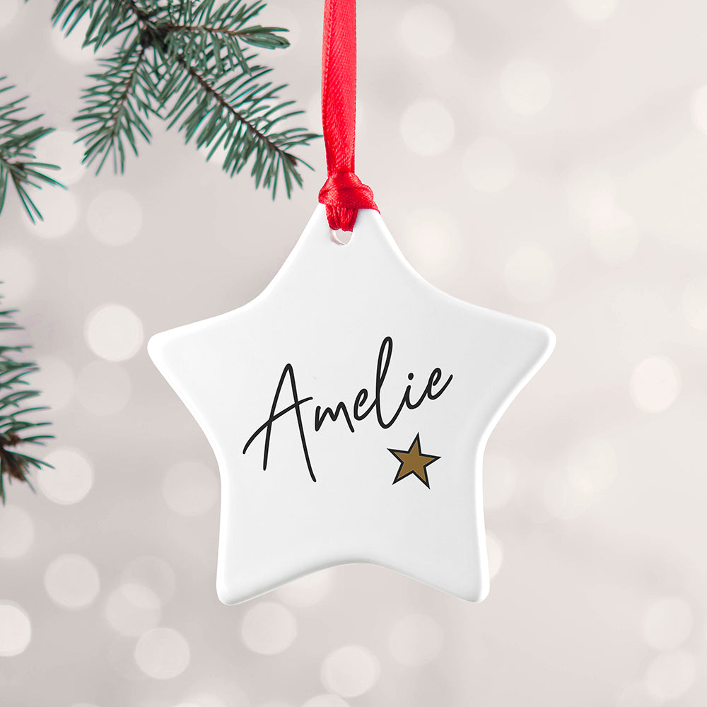 Personalised Christmas Star Decoration | Gift for Kids | Treat Republic