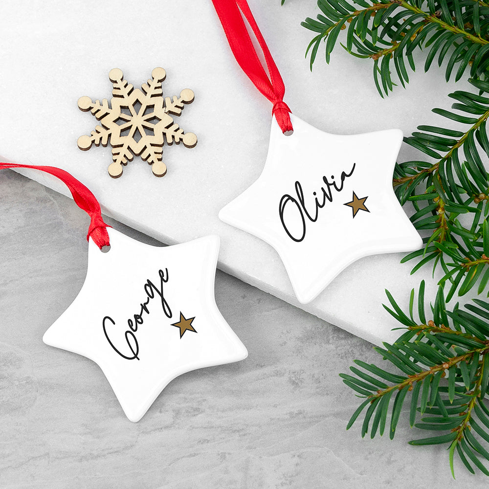 Personalised Christmas Star Decoration – Treat Republic