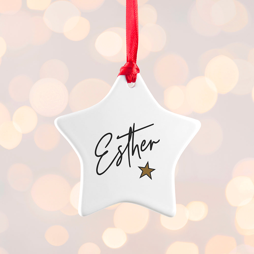 Personalised Christmas Star Decoration | Gift for Kids | Treat Republic