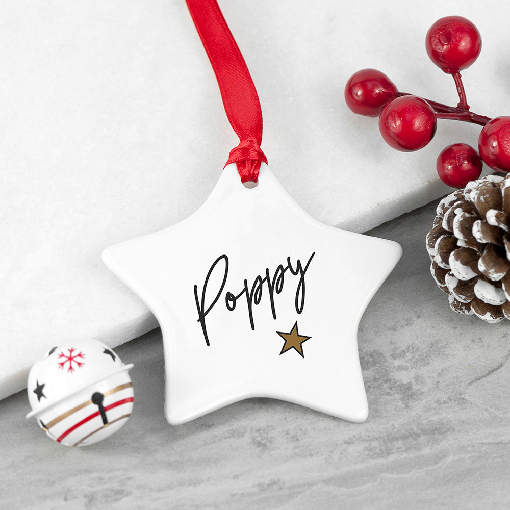Personalised Christmas Star Decoration | Gift for Kids | Treat Republic