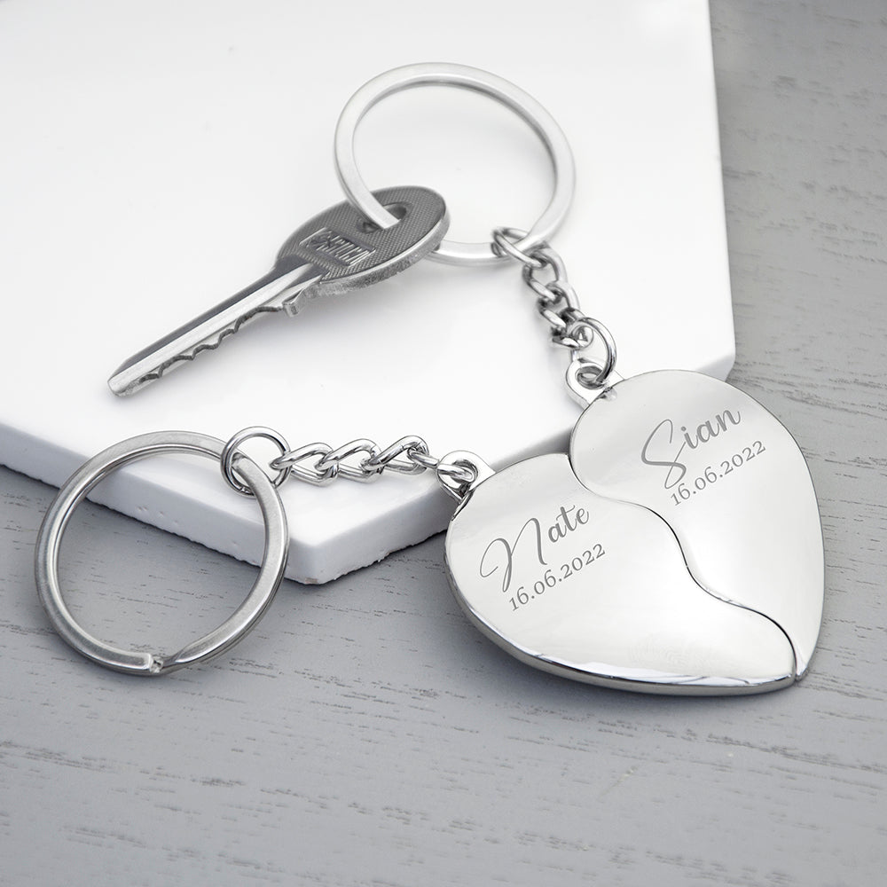 Personalised Joining Hearts Magnetic Special Date Keyring Set – Treat ...