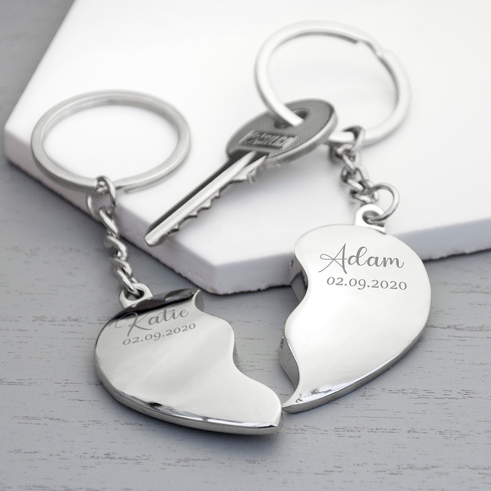 Personalised Joining Hearts Magnetic Special Date Keyring Set – Treat ...